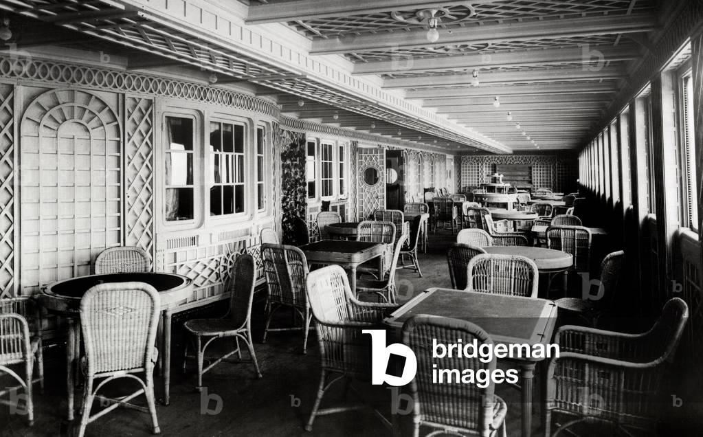 Image of Cafe Parisien on RMS Titanic, 04/01/1912. Extension to First Class