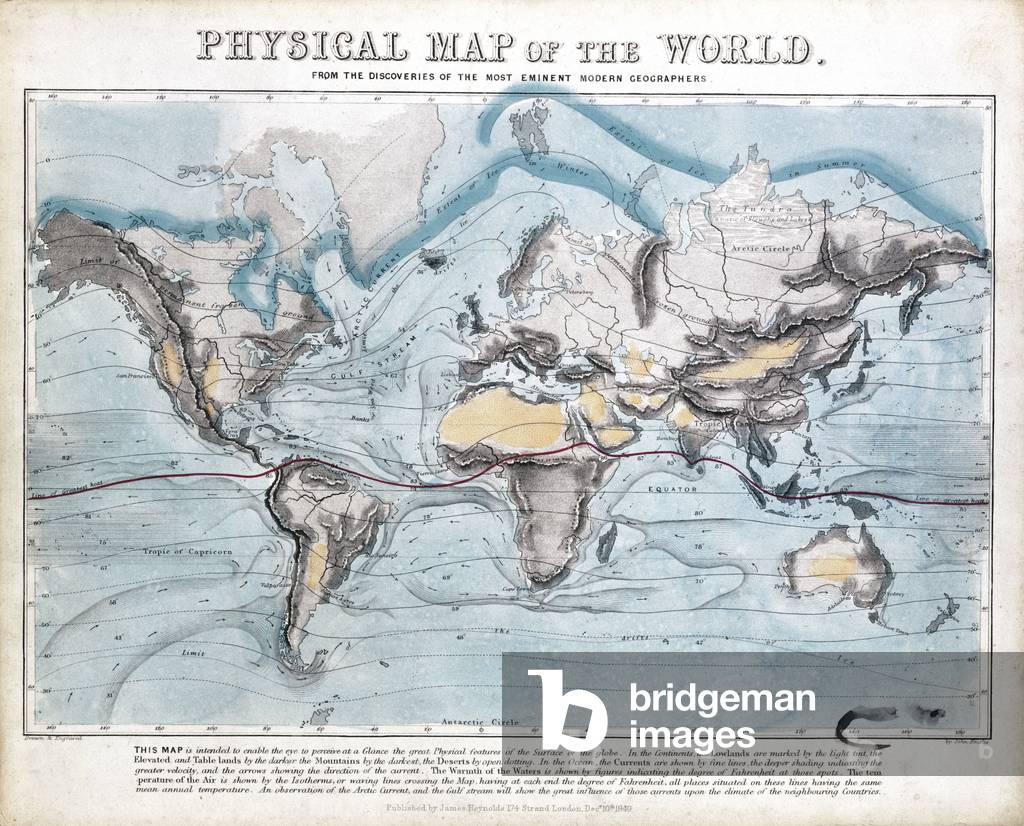Physical map of the World', 1849 by