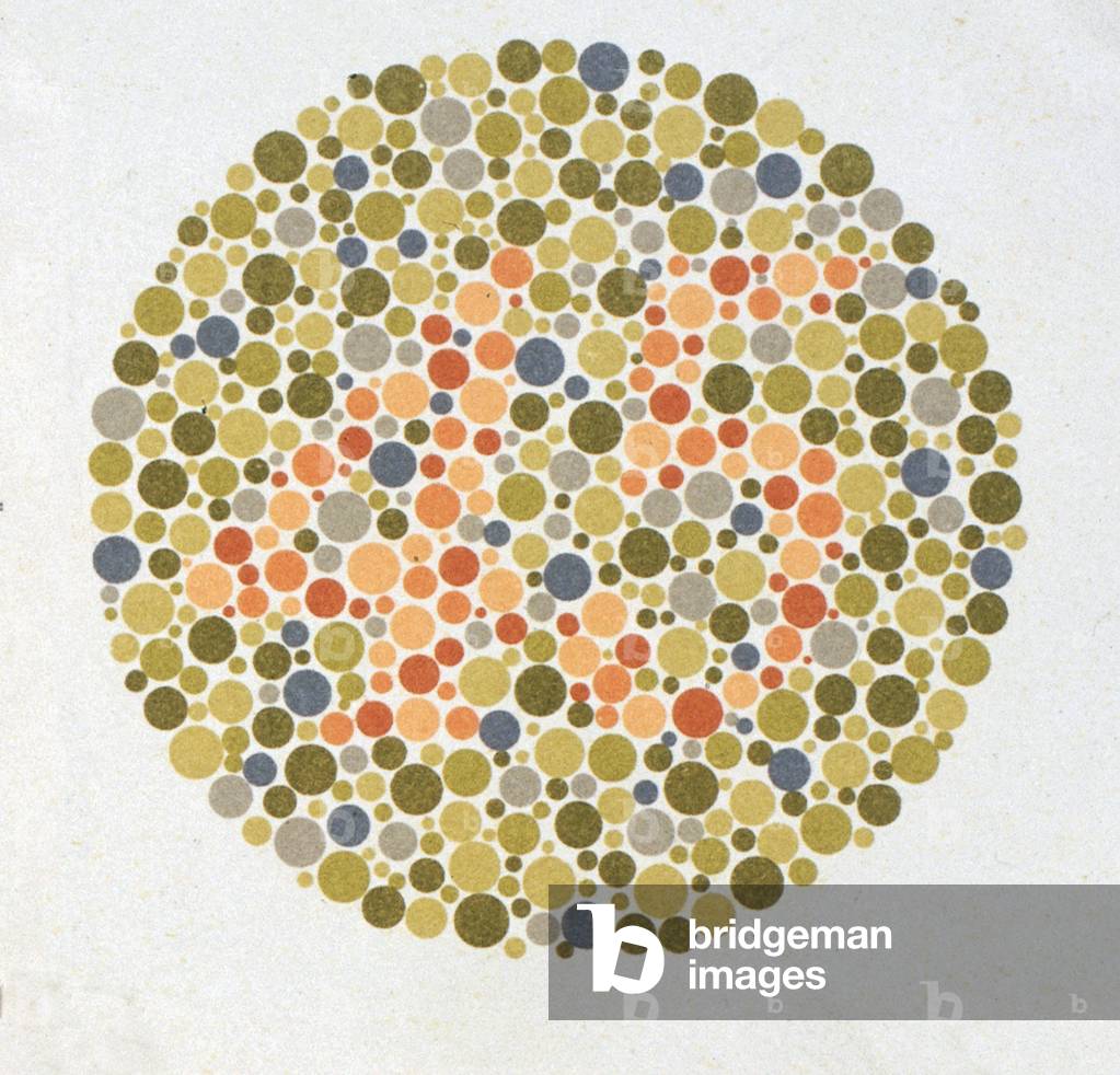 Image of Equipment, Diagnostic An Ishihara Chart for testing colour ...