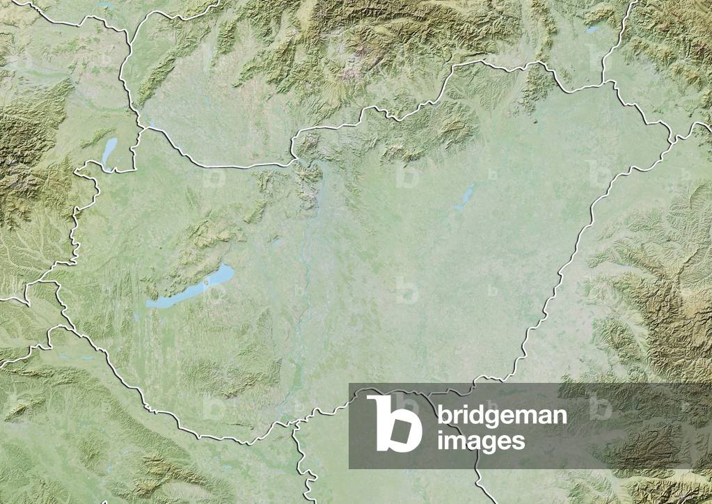 Image of Relief map of Hungary (with border). This image was compiled