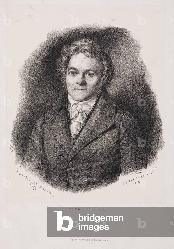 Image of Alois Senefelder, German inventor of lithography, early 19th ...