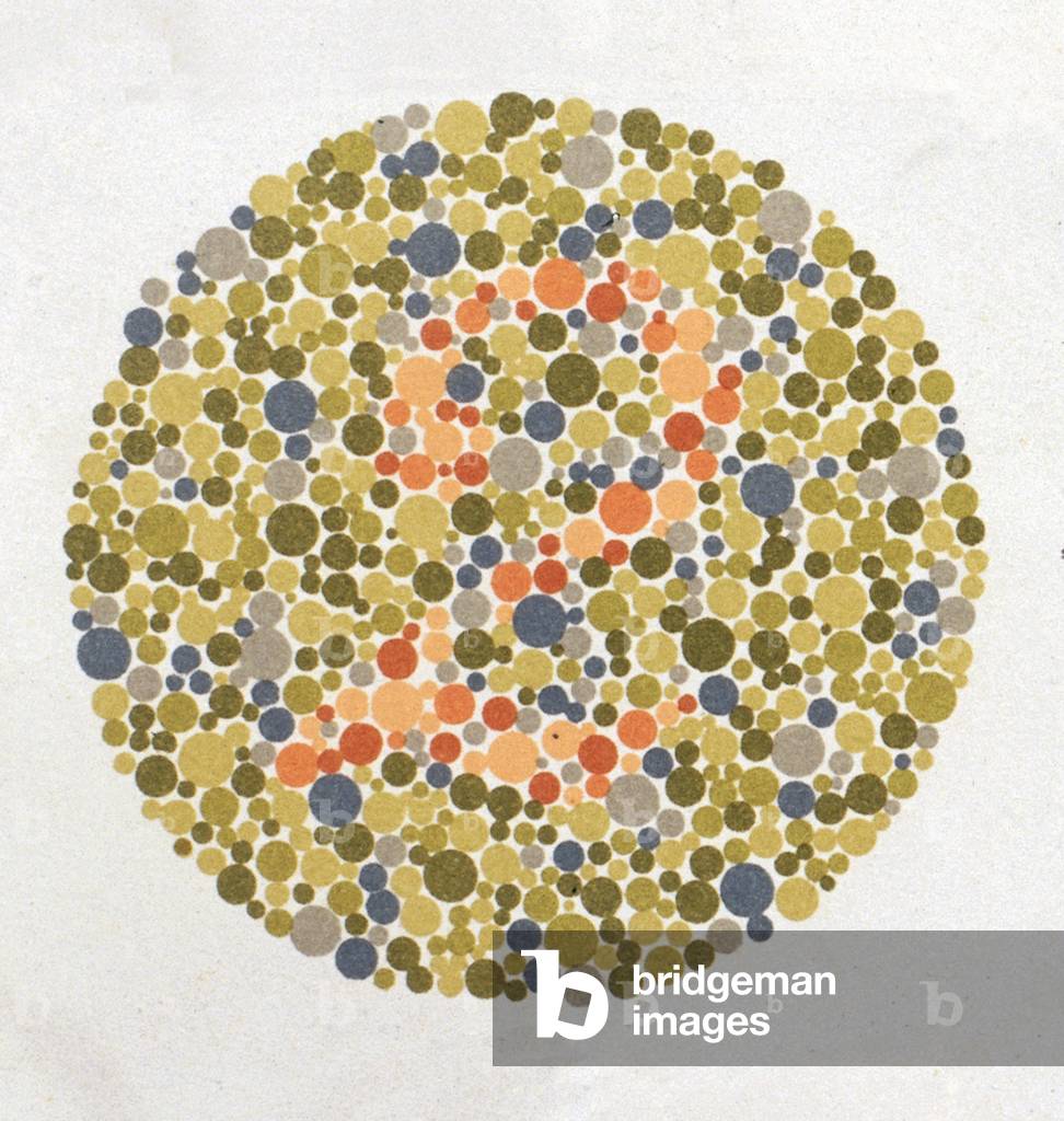 Image of Equipment, Diagnostic An Ishihara Chart for testing colour ...