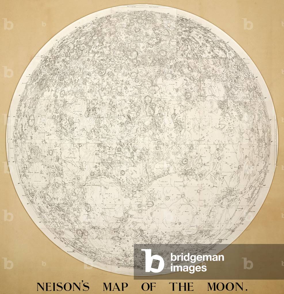 Image of Neison's map of the moon, 1876