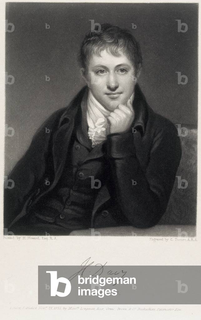 Image of Sir Humphry Davy, English chemist, 1801