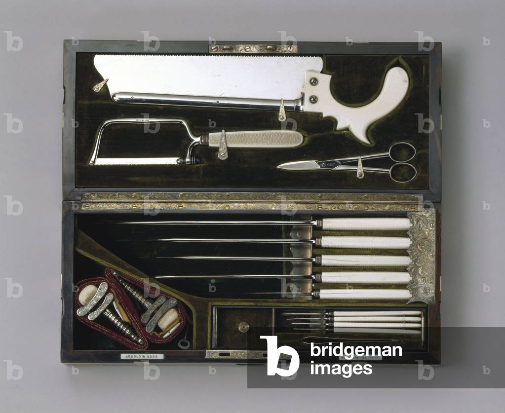 Image of Equipment, General, Modern Steel and ivory amputation set ...