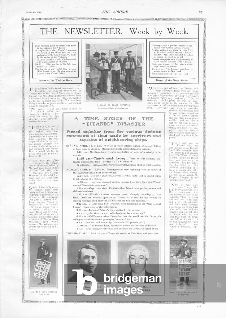 Timeline of events and articles about the sinking of the by English ...