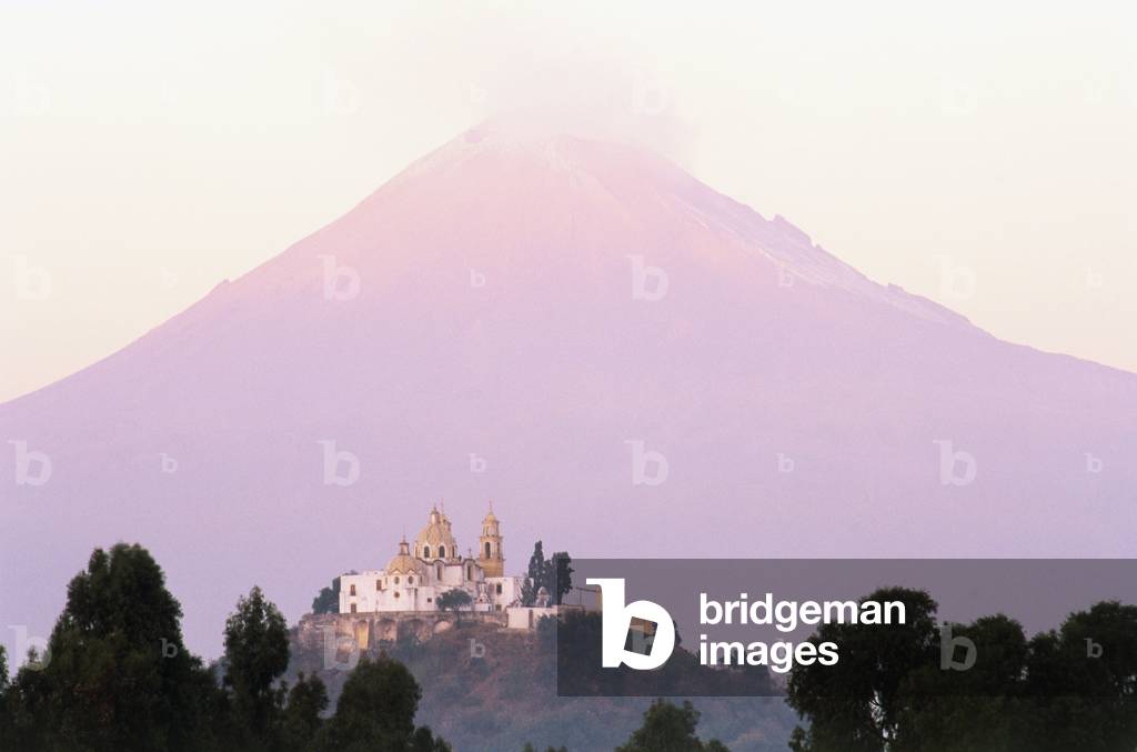 Image of Mexico, Popocatepetl, Nuestra Senora de los Remedios, church ...
