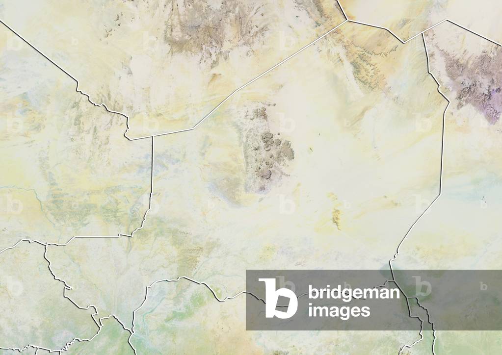 Image of Relief map of Niger (with border). This image was compiled