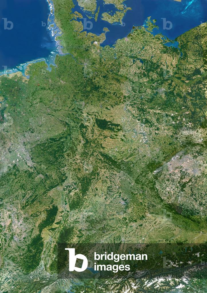 Image of Germany, True Colour Satellite Image. Germany, true colour ...