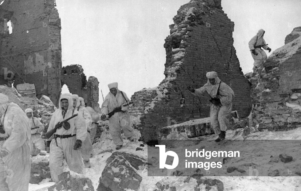 Image of World War 2. Leningrad Front, January 1944. Soviet troops on