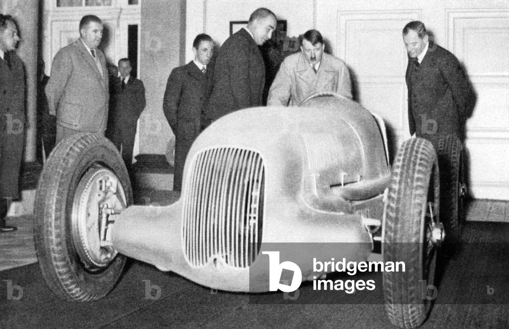 Image of Germany : Adolf Hitler inspects Mercedes Benz racing car