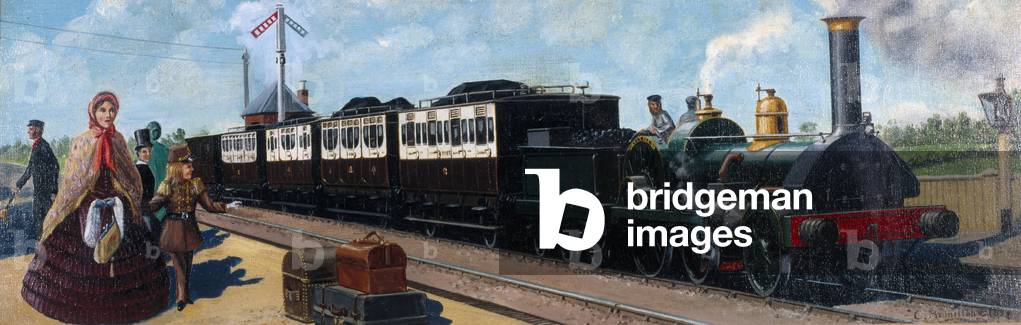 Image of L&NWR first and second class train, Sandbach, Cheshire, 1850