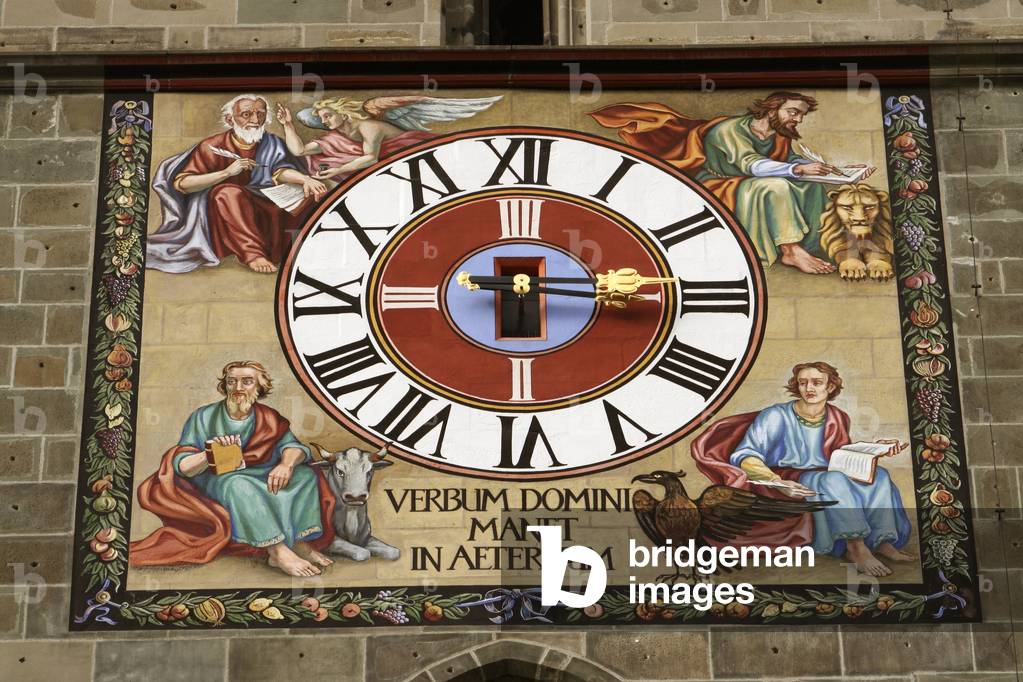 Image of L'horloge de l'eglise noire de Blasov - Romania, Transylvania ...