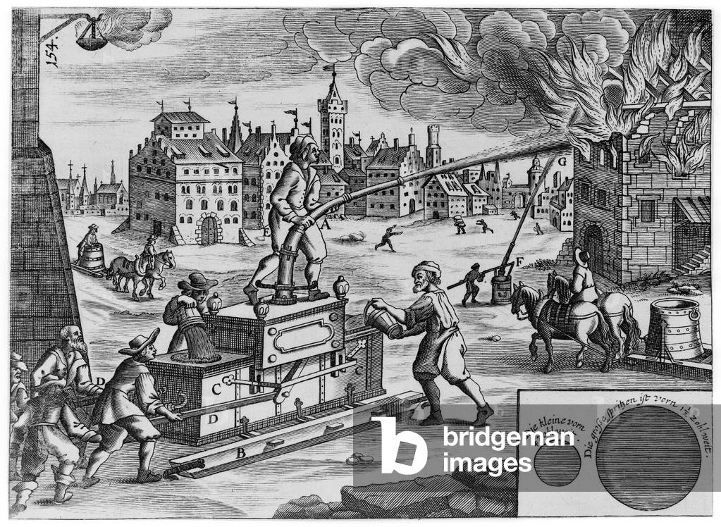 Manual fire engine, Germany, 1662 by
