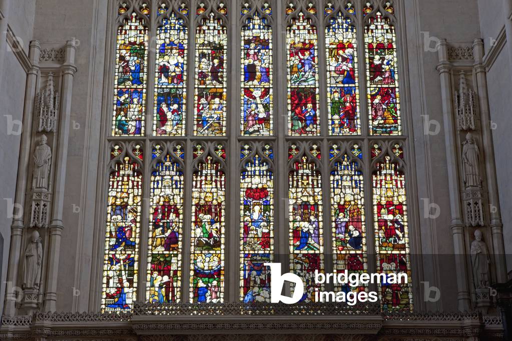 Image of Great Britain, England, Somerset, Bath, Bath Abbey, stained ...