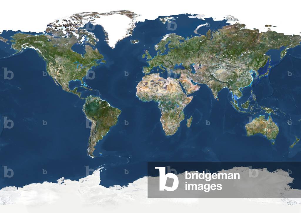 Image of Whole Earth, True Colour Satellite Image. True colour ...