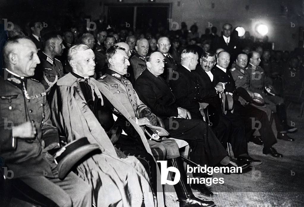Image of Photograph of Nazi leaders gathered with French leaders for an