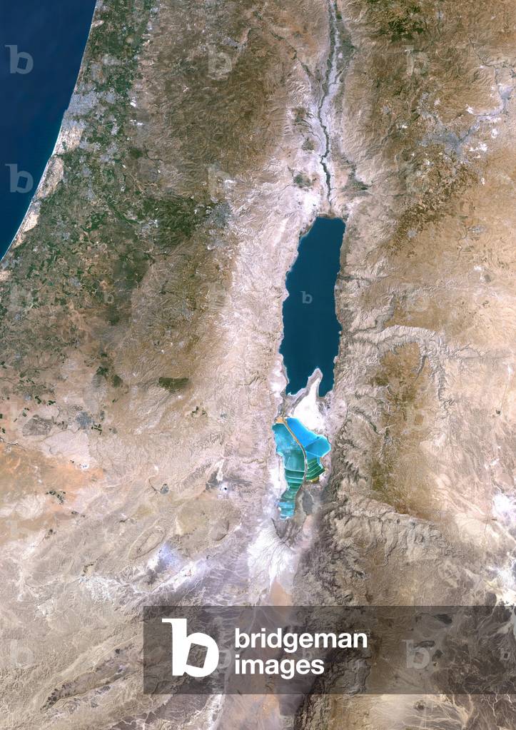 Jordan Dead Sea Map Image Of Satellite Image Of The Dead Sea Between