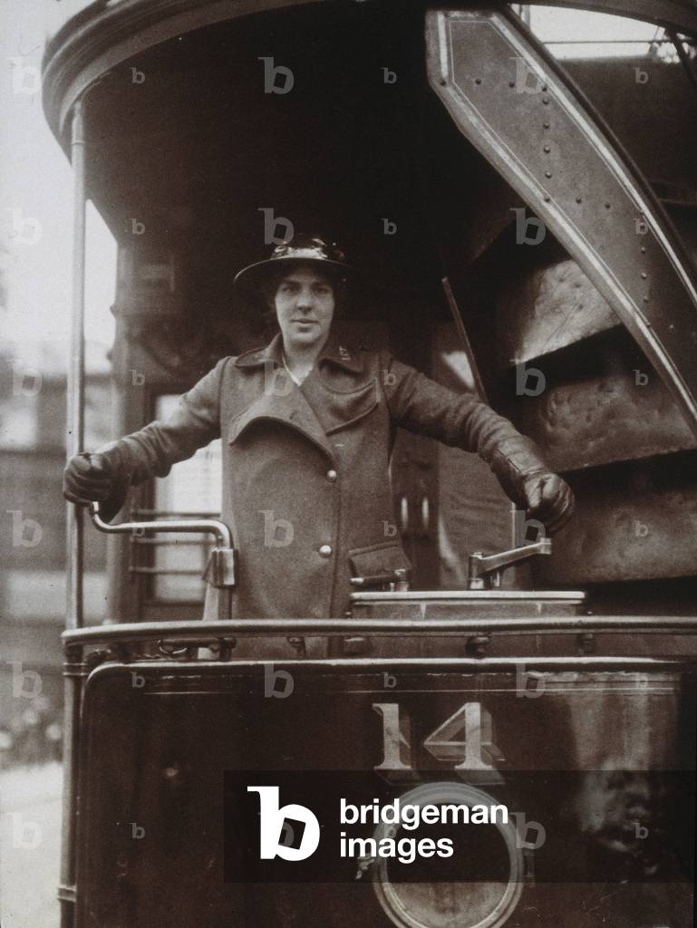 Image of Female tram driver, First World War, 1916