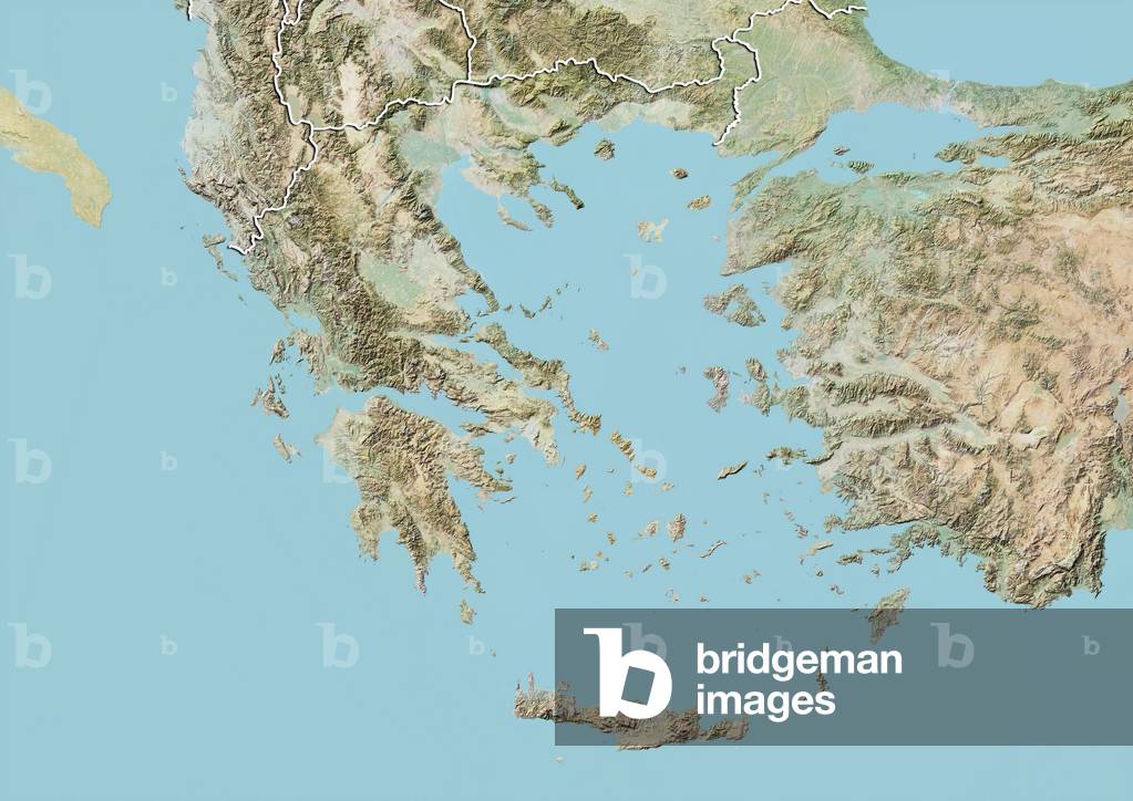 Image of Relief map of Greece (with border). This image was compiled