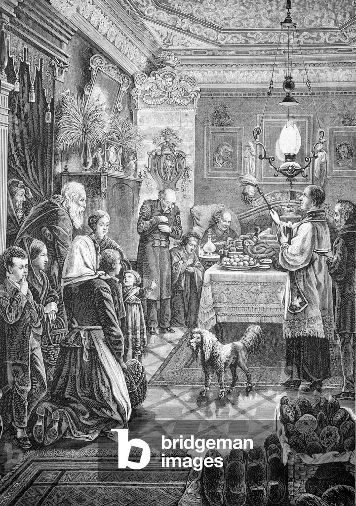 Image of Consecration of Easter food in the house of a wealthy