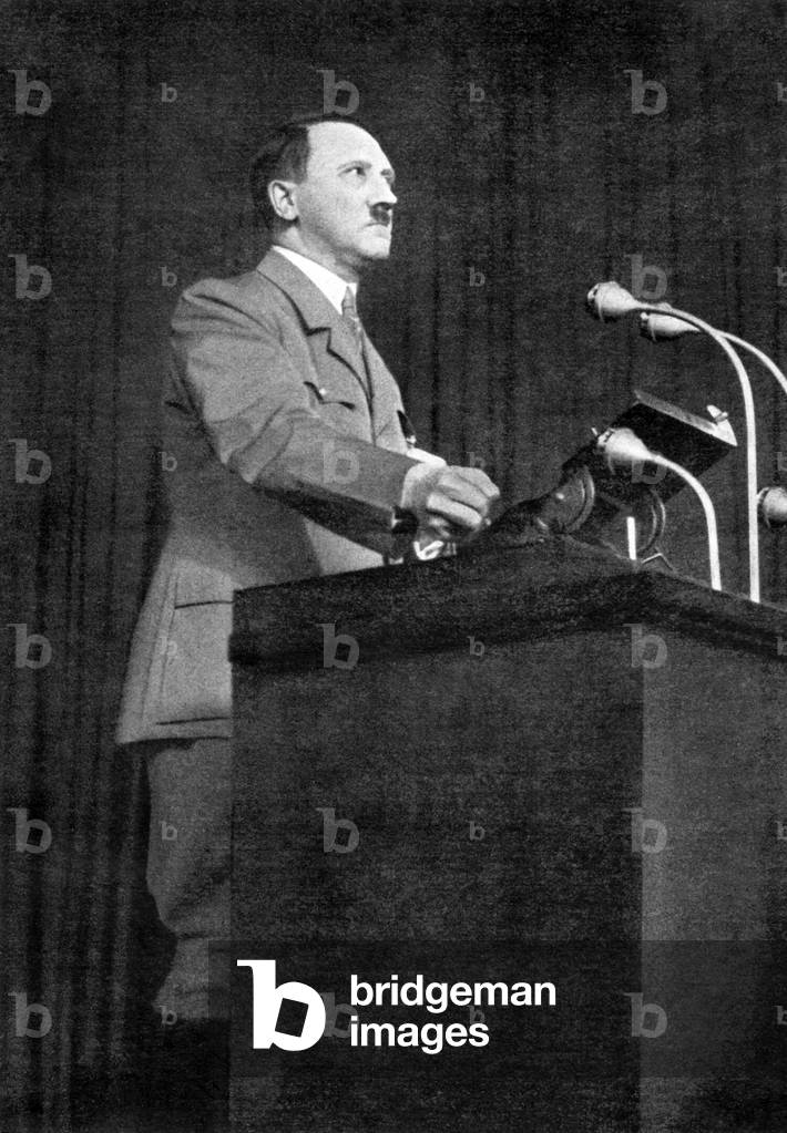Image of Germany : Adolf Hitler speaking at German election and referendum