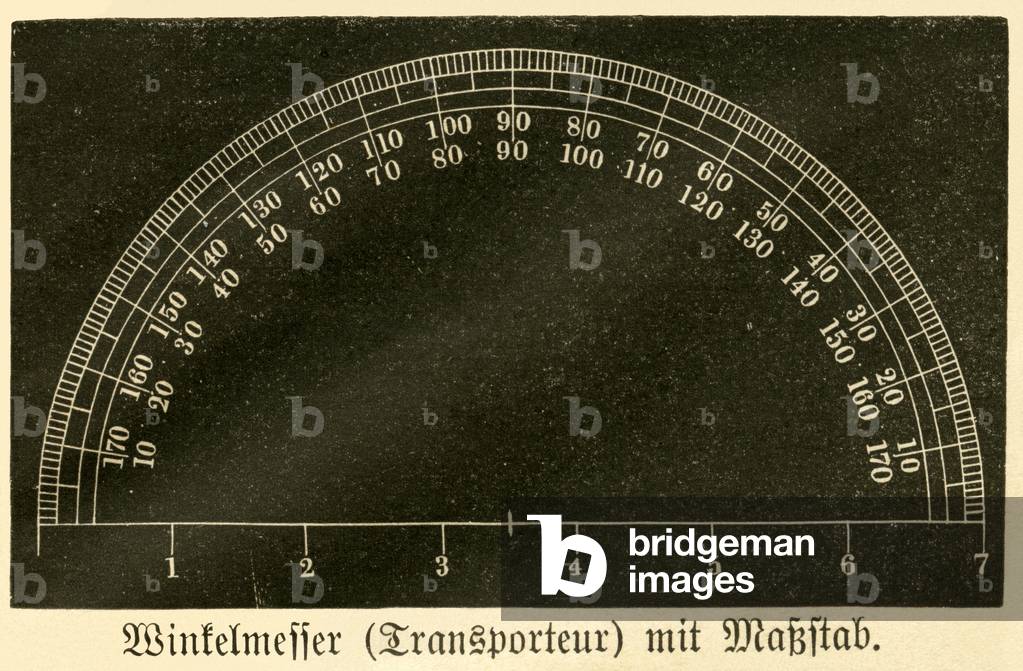 Image of Protractor with scale , illustration from : "" Die Welt