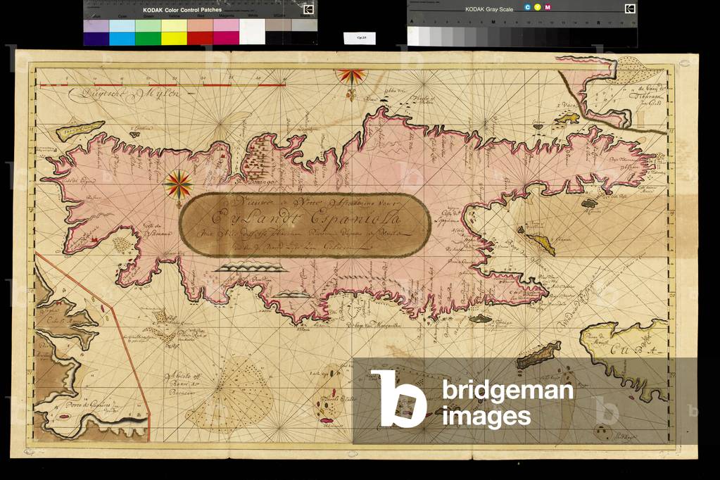 Image of Geography map: representation of the island of Hispaniola ...