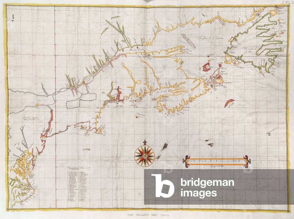 Image of The Velasco Map, facsimile, 1610 (coloured engraving) by ...