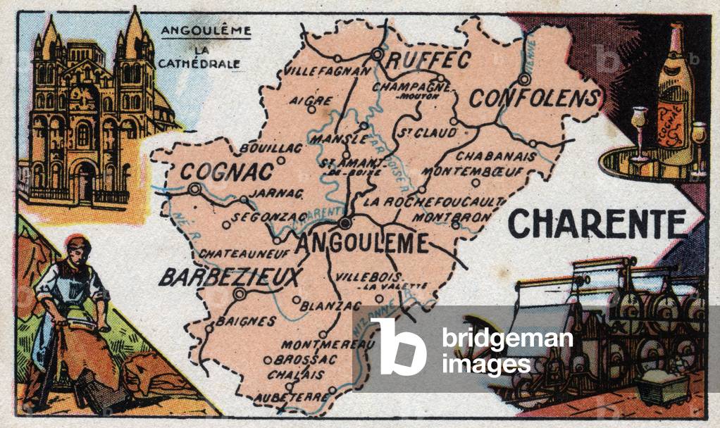 Image of Serie des Cartes des departements francais: La Charente (16 ...