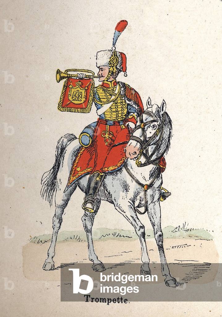 Image of Imperial Guard Napoleon I - Horseback Hunters: Trumpet. Plate ...