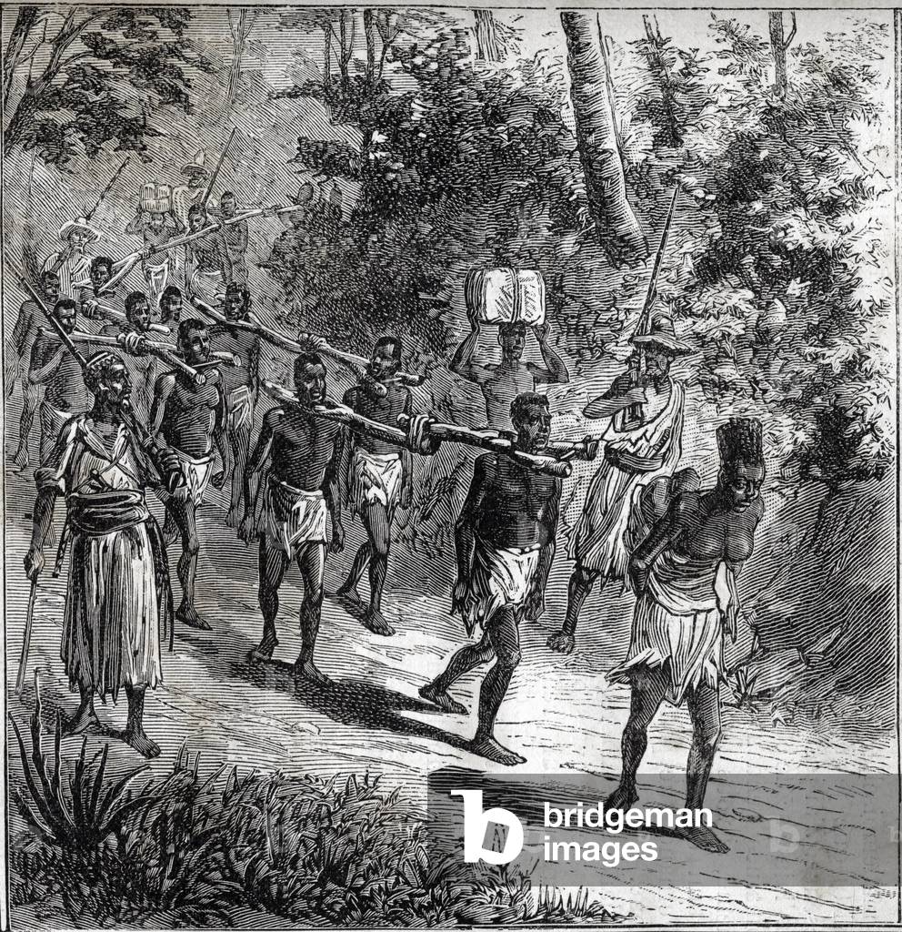 Image of Slavery in Sudan in the 19th century - Slaves' convoy by Unknown Artist, (19th century)
