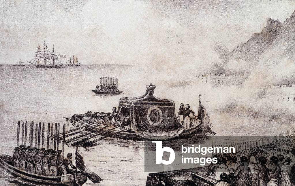 Image of Funeral of Napoleon I: departure of St. Helena - drawing by ...