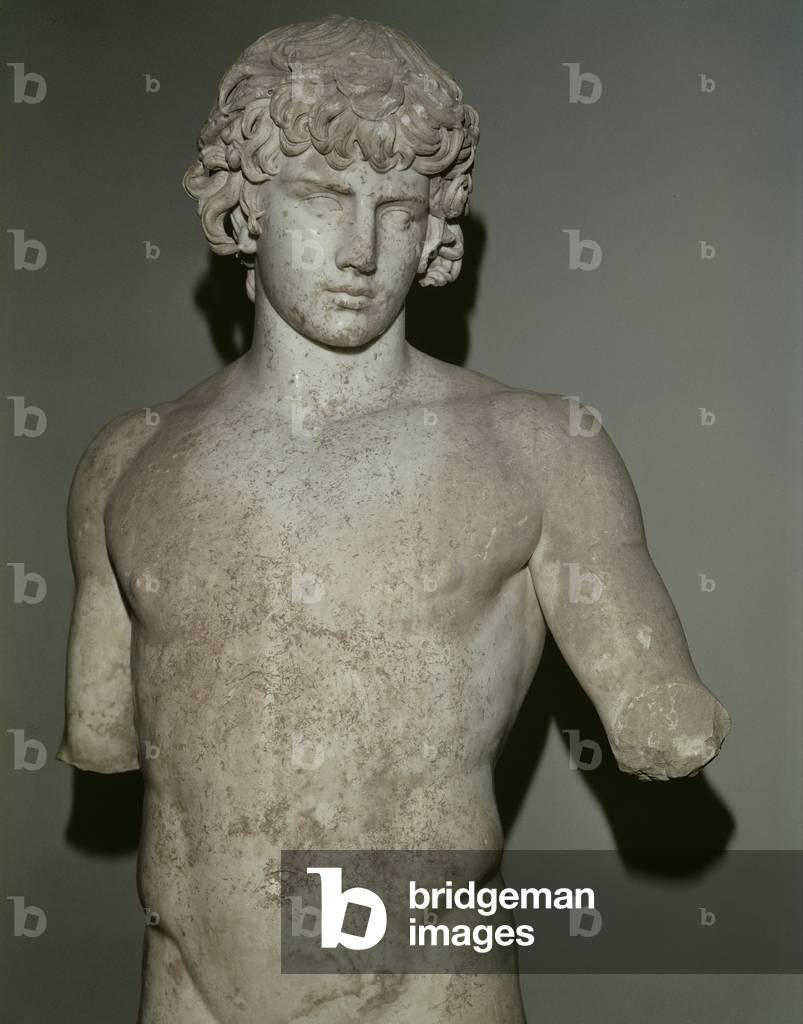 Image of Figure of Antinous, after 130 AD (marble) (detail) (see also ...