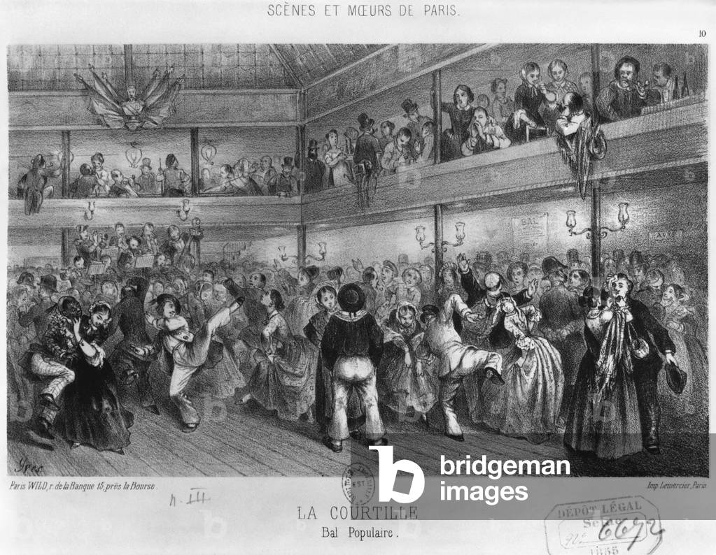 Image of La Courtille, popular dance, engraved by Yves (19th century ...
