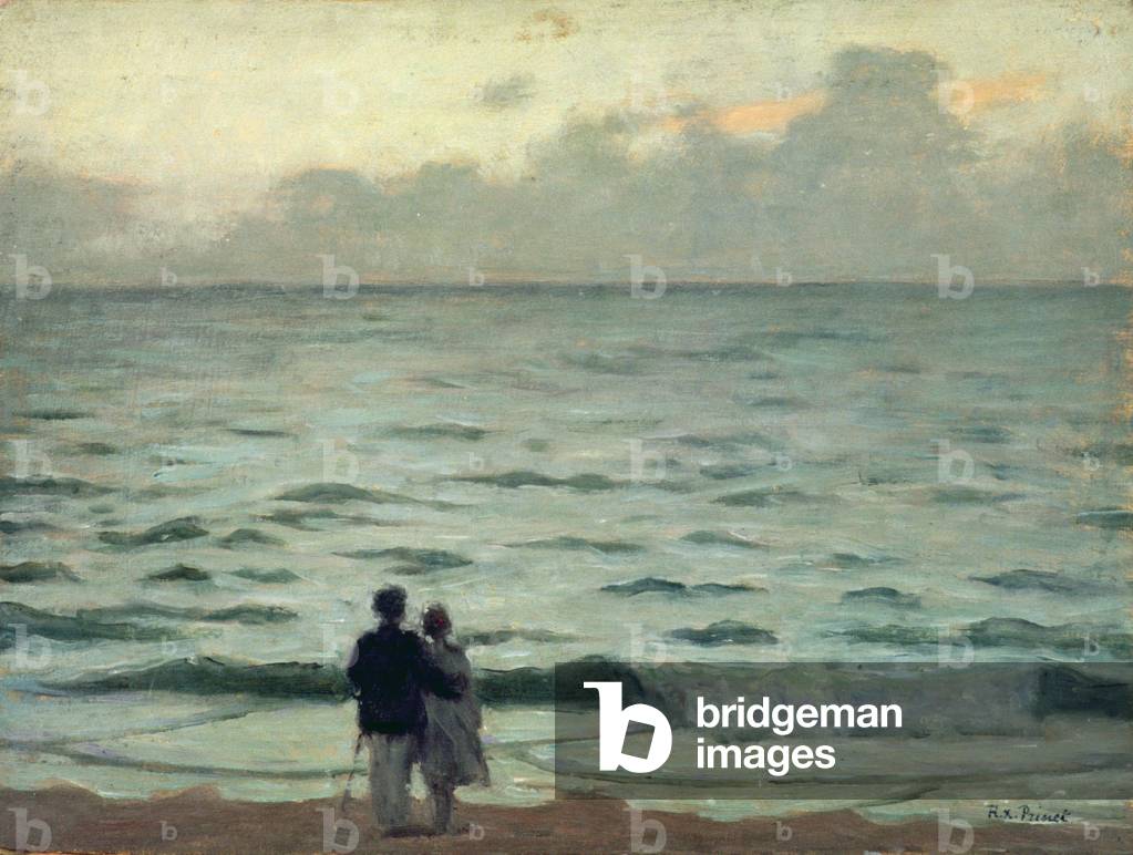 Image of Rale de vent, Coucher de soleil à Cabourg, vers 1937 by Prinet ...