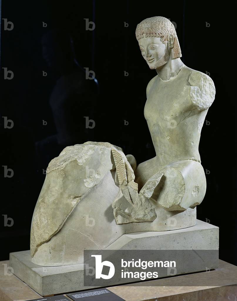 Image of The Rampin Rider, c.550-540 BC (marble) by Greek school, (6th ...