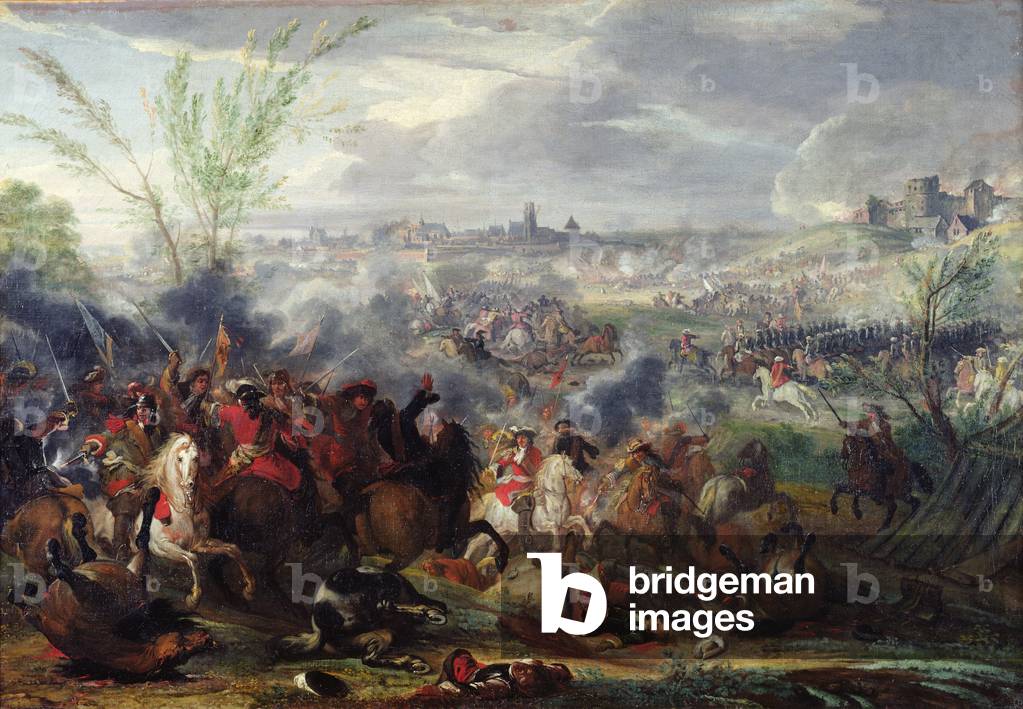 Image of Study for Siege of a Flemish Town (oil on canvas) by Meulen ...