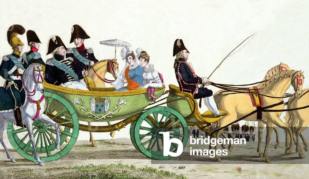 Image of Louis XVIII (1755-1824) and his Family Reviewing the Royal ...