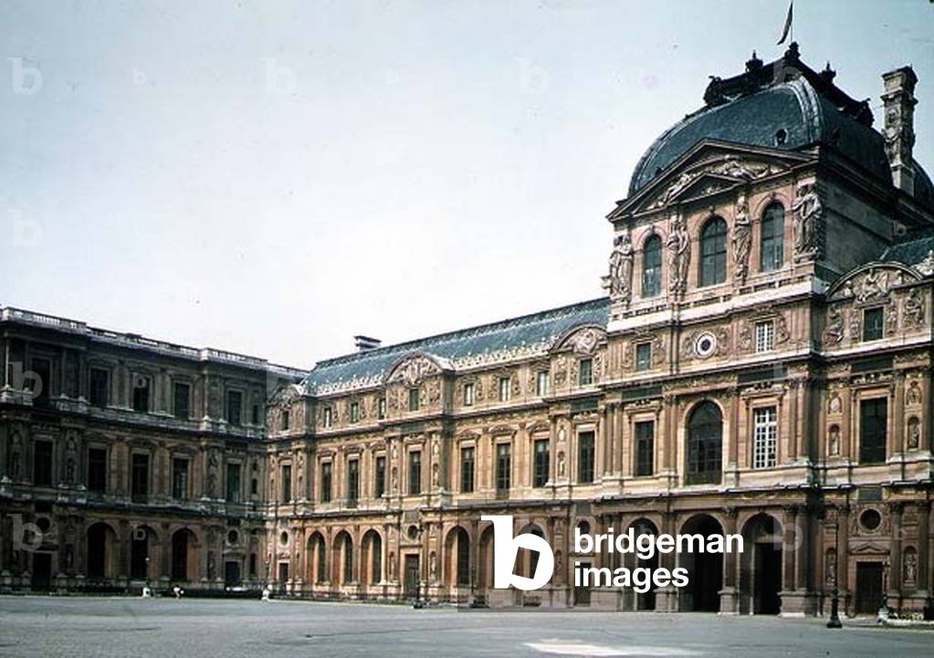Image of The Cour Carree and the Pavillon d'Horloge, designed by ...