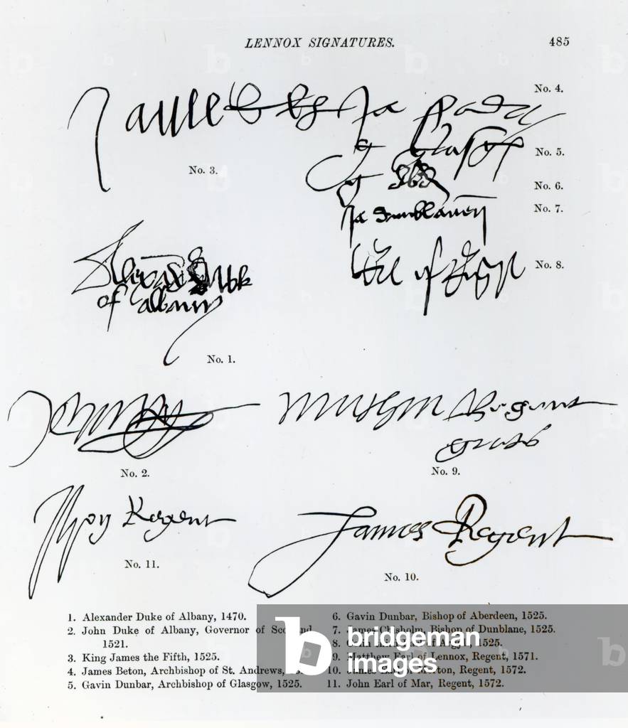 Image of Signatures of Scottish 15th and 16th century royalty ...