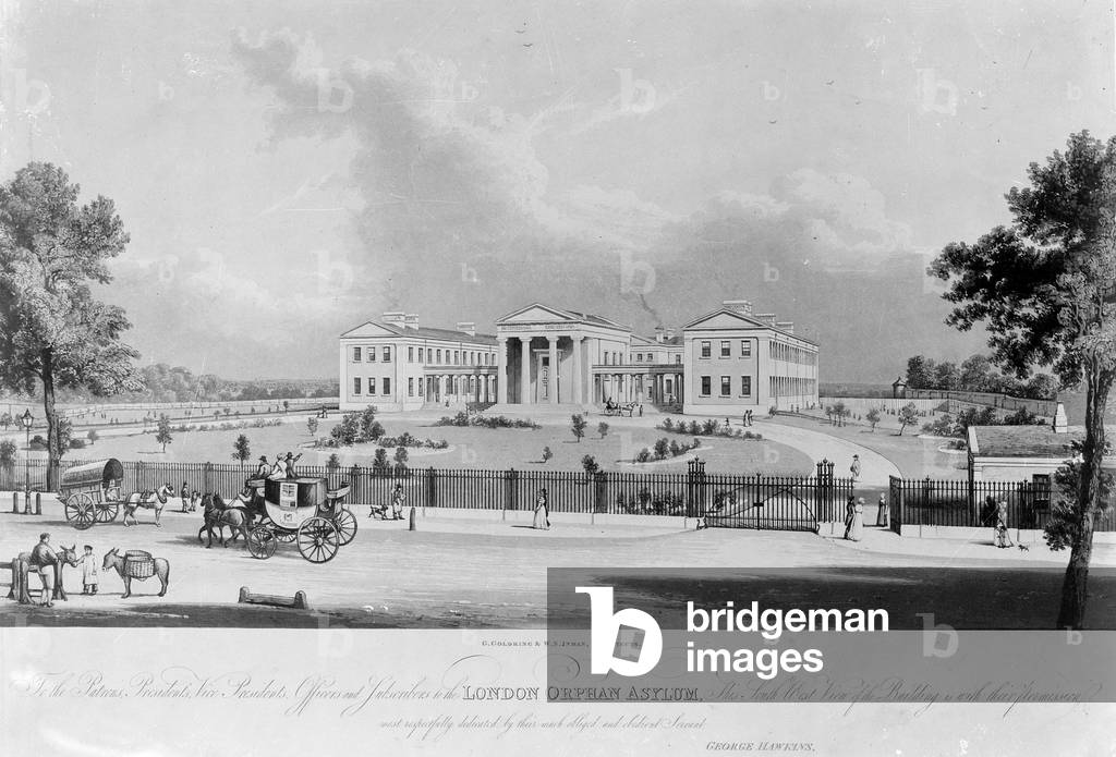 Image of The London Orphan Asylum, c.1830 (engraving) by Hawkins ...