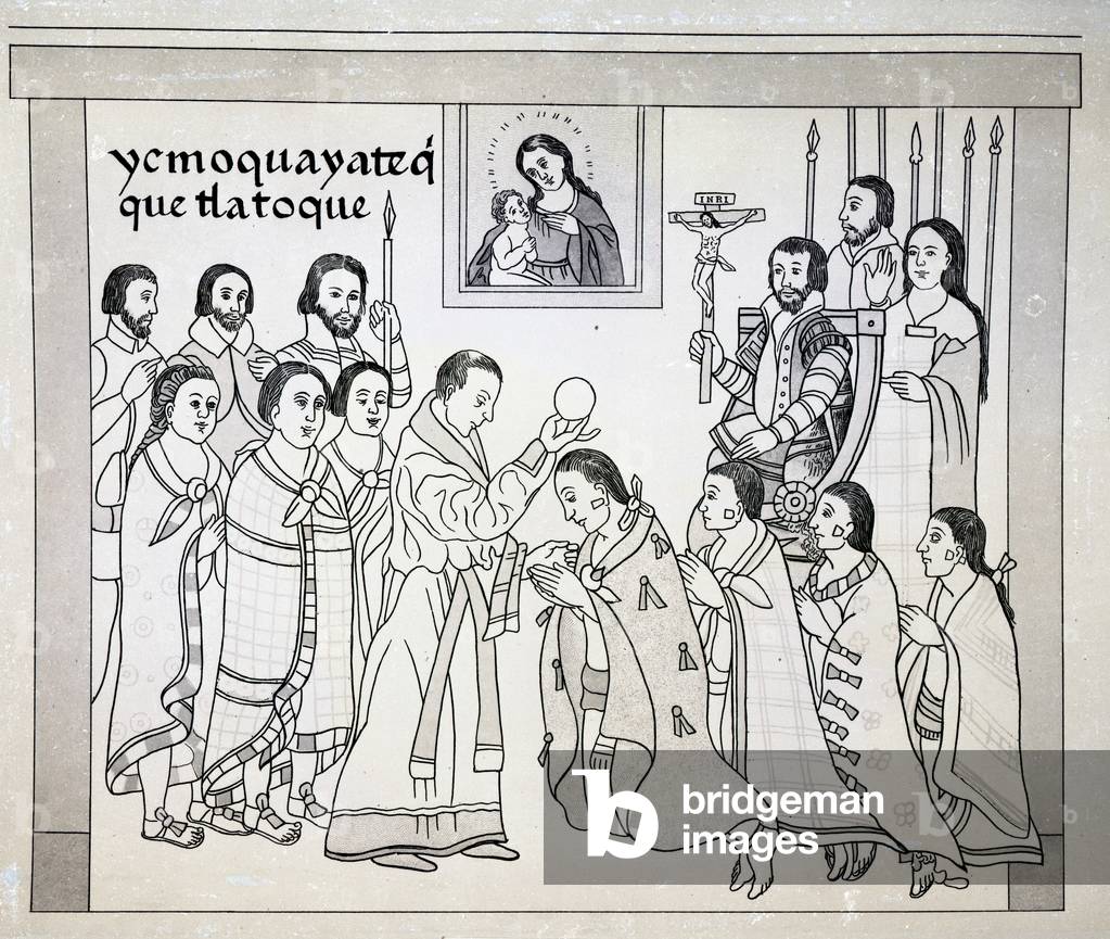 Image of The Conversion of the Aztecs to Roman Catholicism, plate from ...