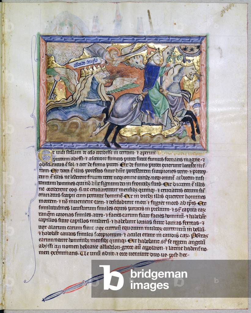 Image of Ms L.A. 139-Lisboa fol.20 Exterminans, the King of the locusts ...