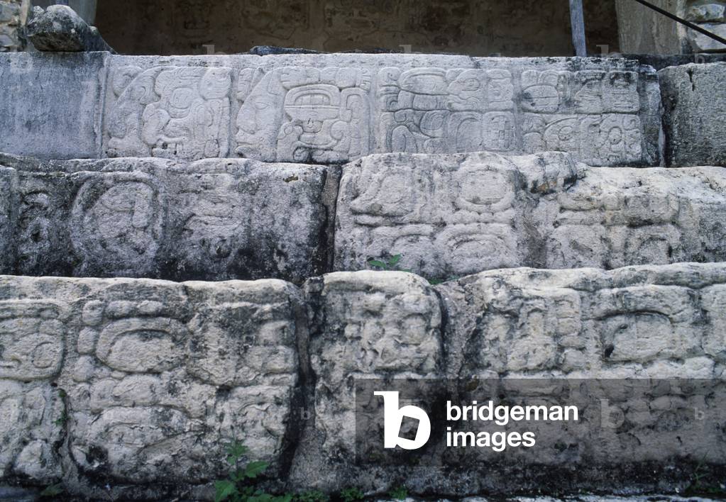 Image of Glyphs on steps of Palace, Palenque (Unesco World Heritage List,