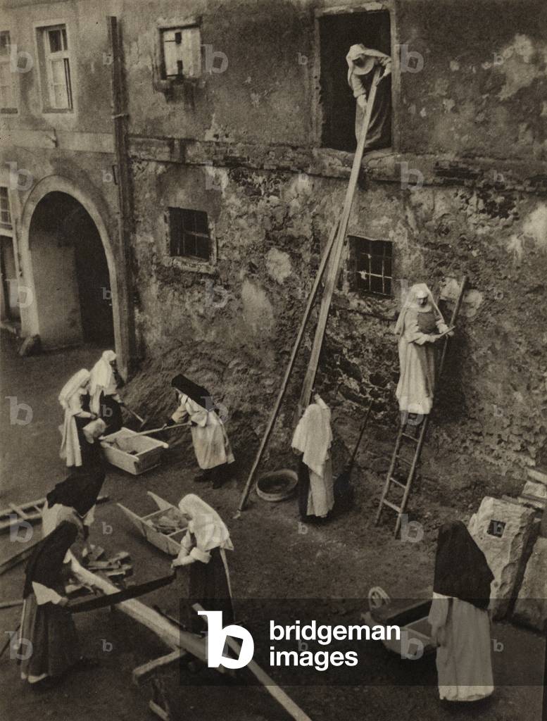 Image of Dominican nuns building their convent by renovating the ruined ...