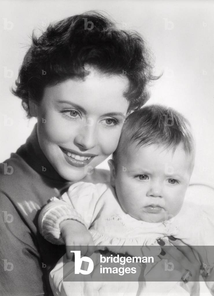 Image of German actress, singer and dancer Sonja Ziemann with her son