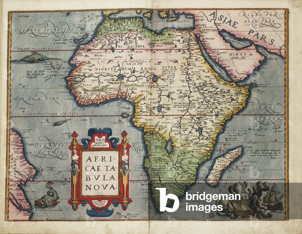 Image of A new map of Africa, 1570 (copperplate engraving on paper) by ...