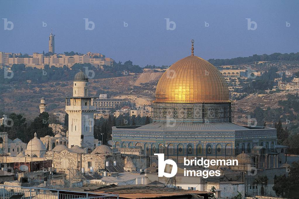 Image of Mosque in a city, Mt Scopus, Dome Of The Rock,