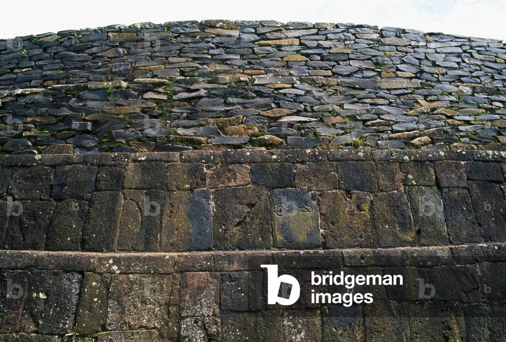Image of Wall of yacata pyramid, Tzintzuntzan, Michoacan, Mexico ...
